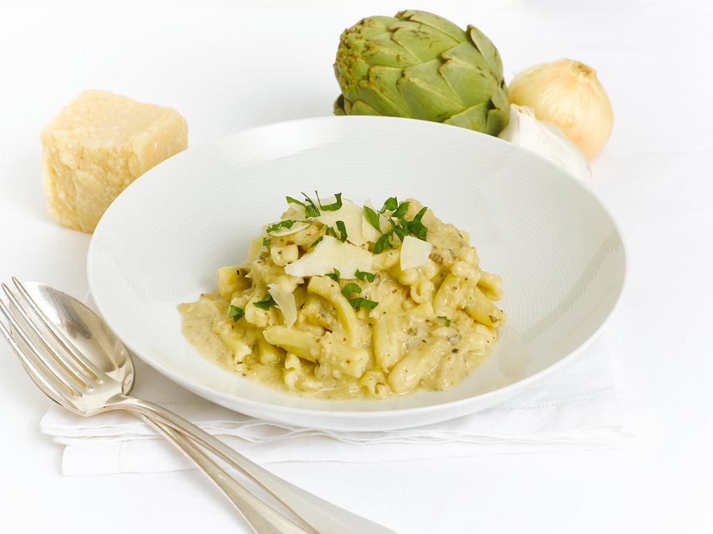 artichoke parmesan pasta– The Gracious Gourmet